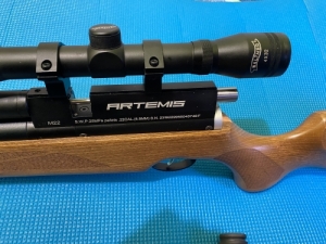 Artemis M22, PCP puska, pumpa, tár, tanúsítvány Walther 4x32-es távcső